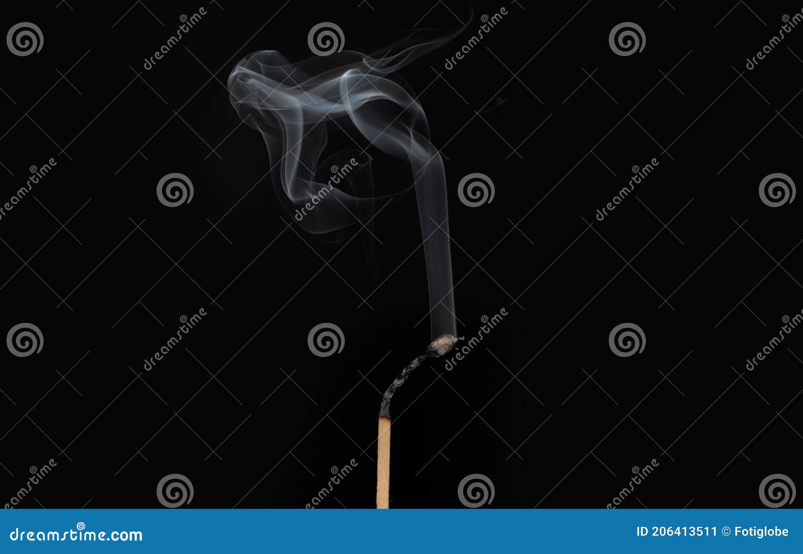 Ignition of Match with Smoke, Isolated on Black Background Stock Image ...