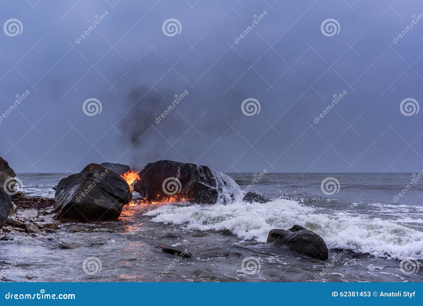 Ignition sea water stock image. Image of flaming, igniting - 62381453