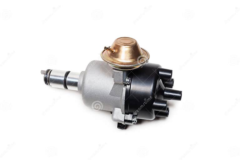 Ignition System Distributor on a White Stock Image - Image of object ...
