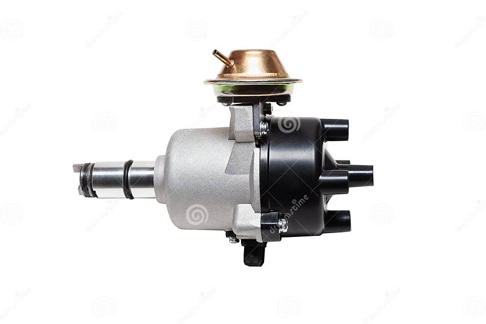Ignition System Distributor on a White Stock Photo - Image of industry ...