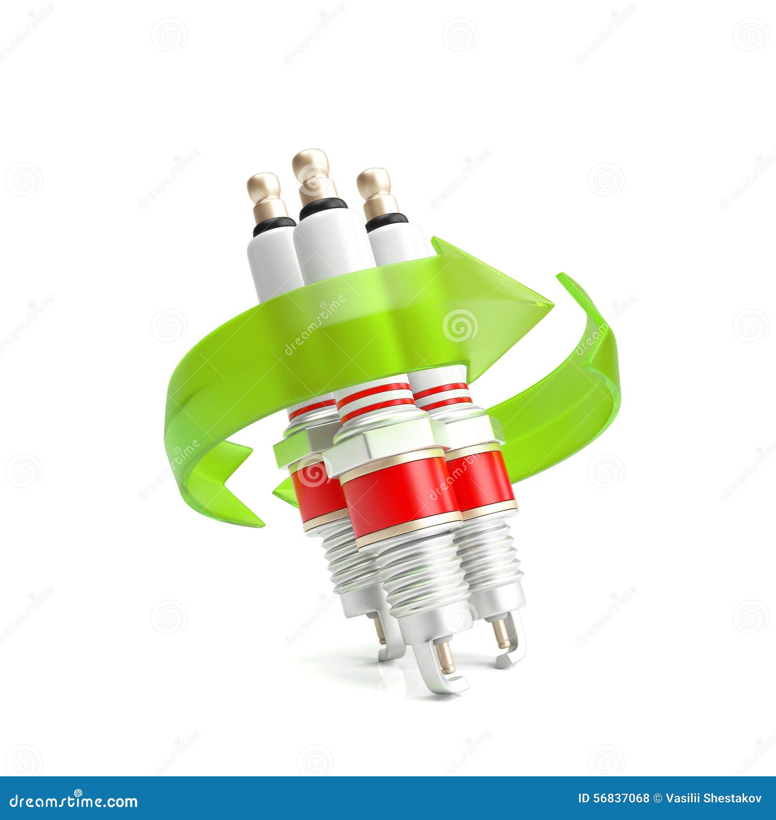 Ignition System Parts on a White Background Stock Illustration ...