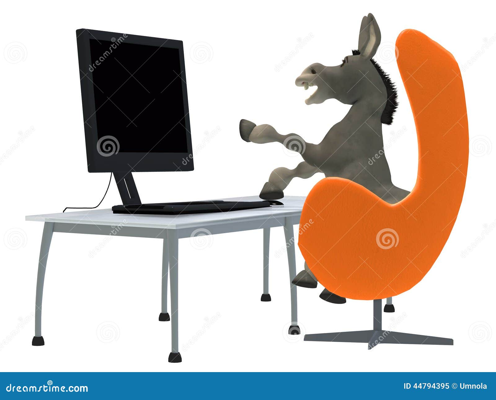 The Pig And The Donkey At The Computer. Caricature. Royalty-Free Stock ...