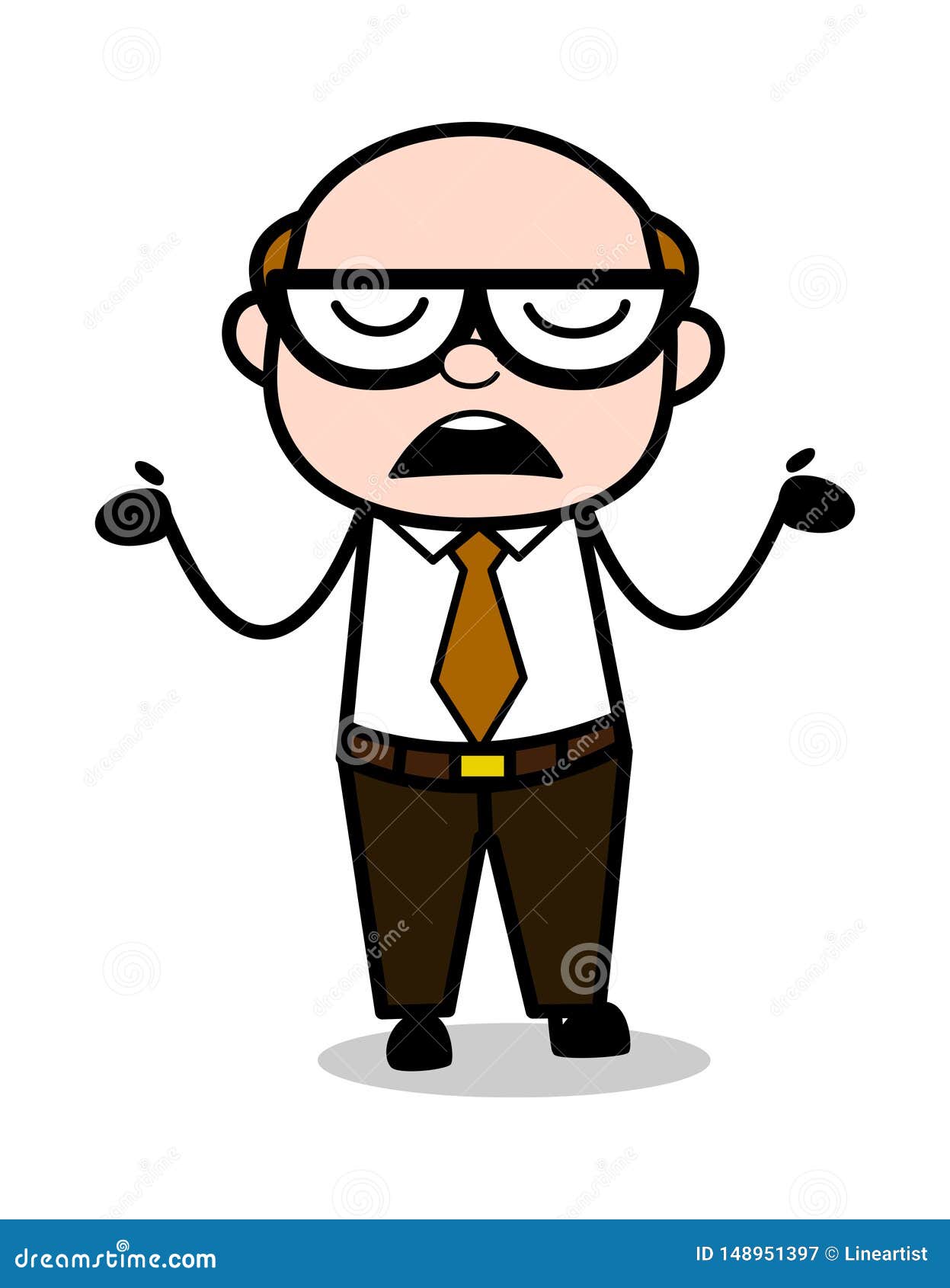 Ignorant - Retro Cartoon Office Old Boss Man Vector Illustration Stock ...