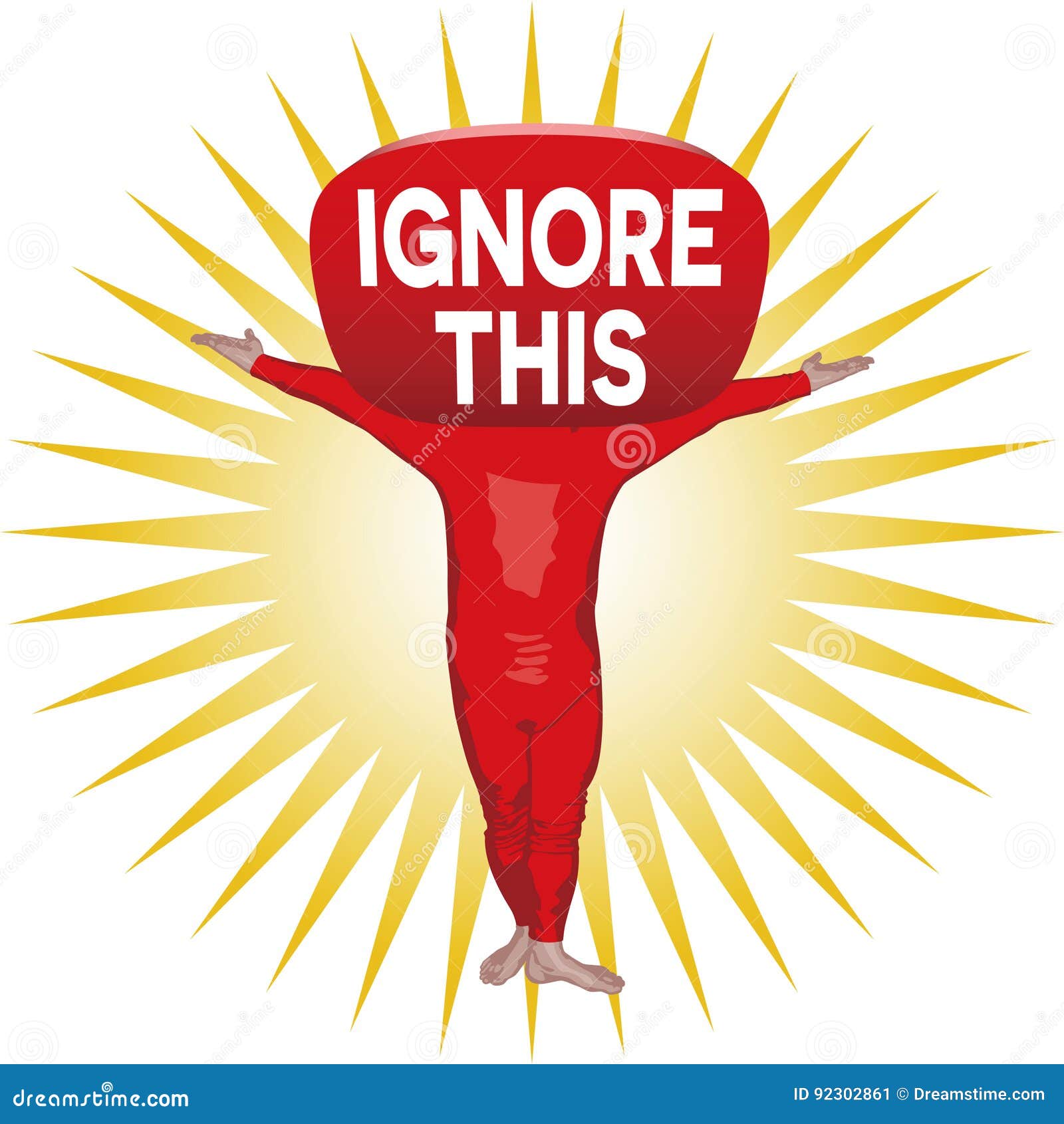 Ignore this Man stock vector. Illustration of weird, negative - 92302861