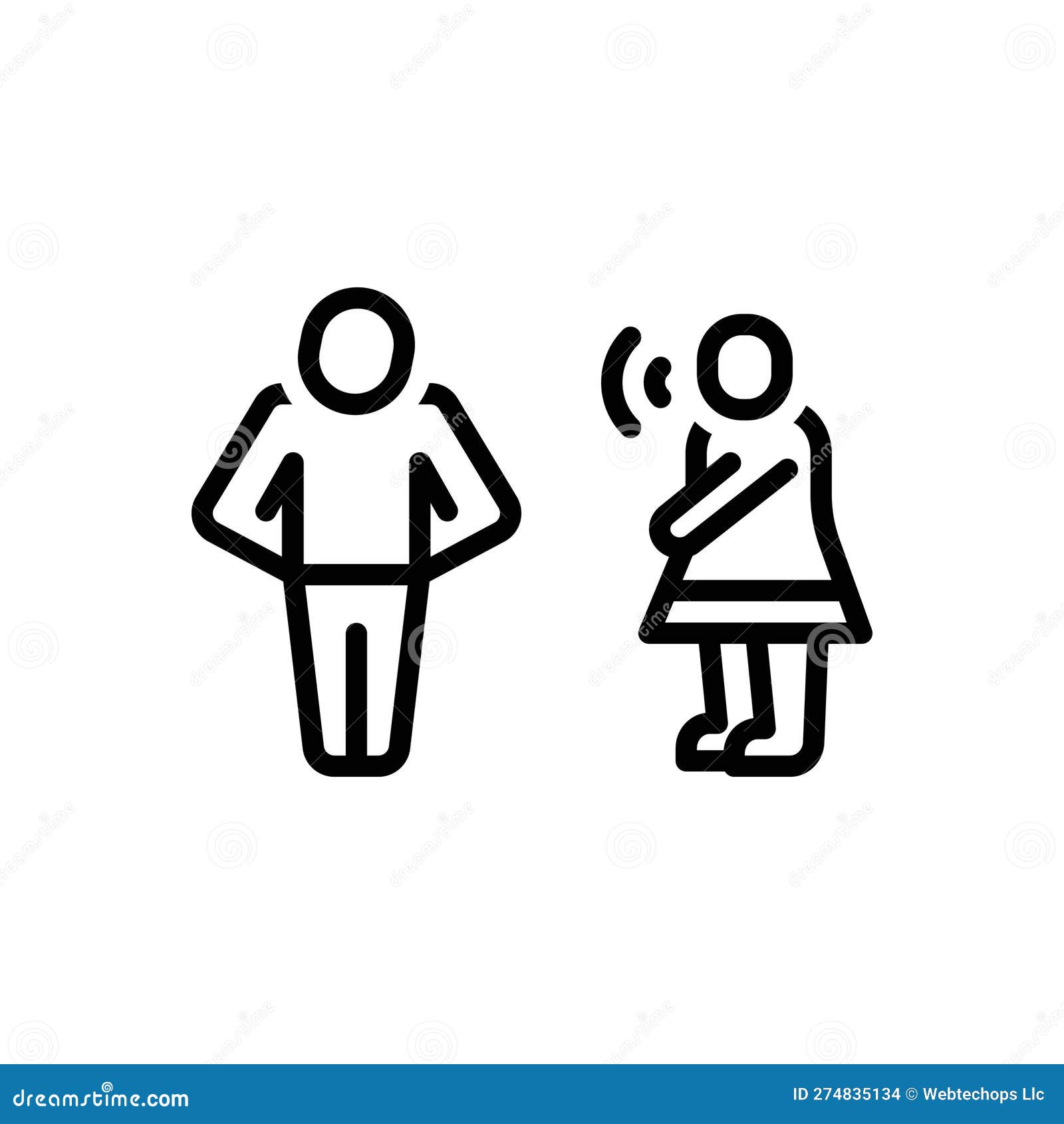 Black Line Icon for Ignored, Neglected and Hatred Stock Vector ...