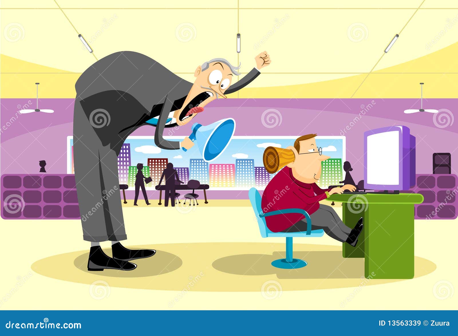 Ignoring the Boss stock vector. Illustration of typing - 13563339