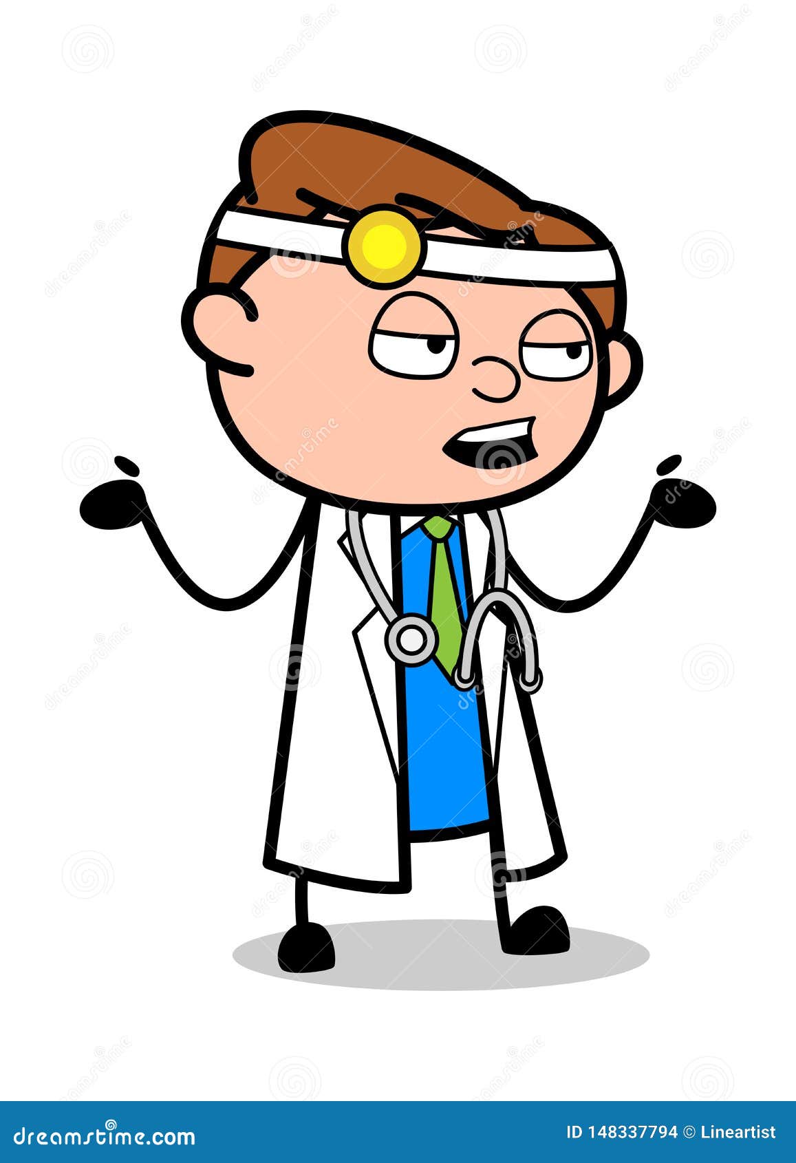Ignoring - Professional Cartoon Doctor Vector Illustration Stock ...