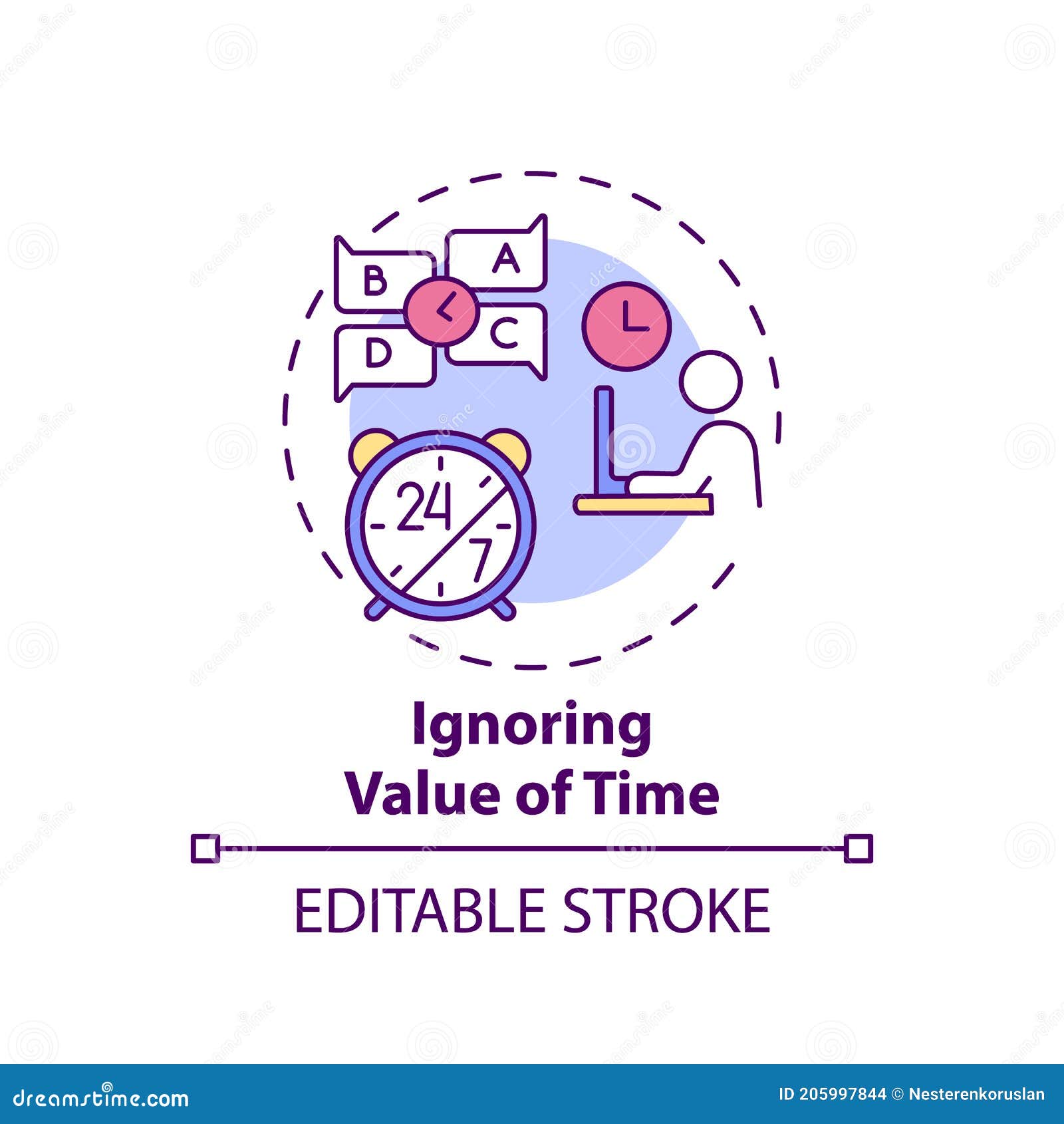 Ignoring Time Value Concept Icon Stock Vector - Illustration of idea ...