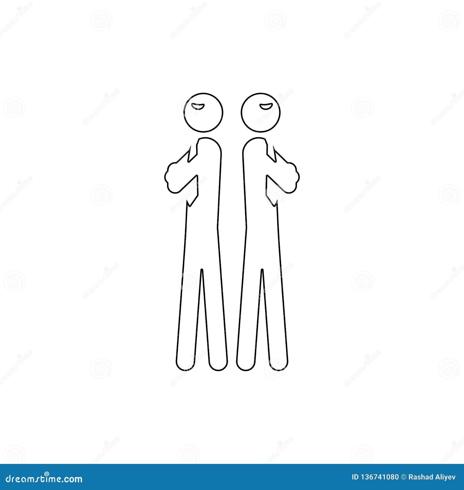 Ignoring Two Business Competitors Icon. Element of Conflict for Mobile ...