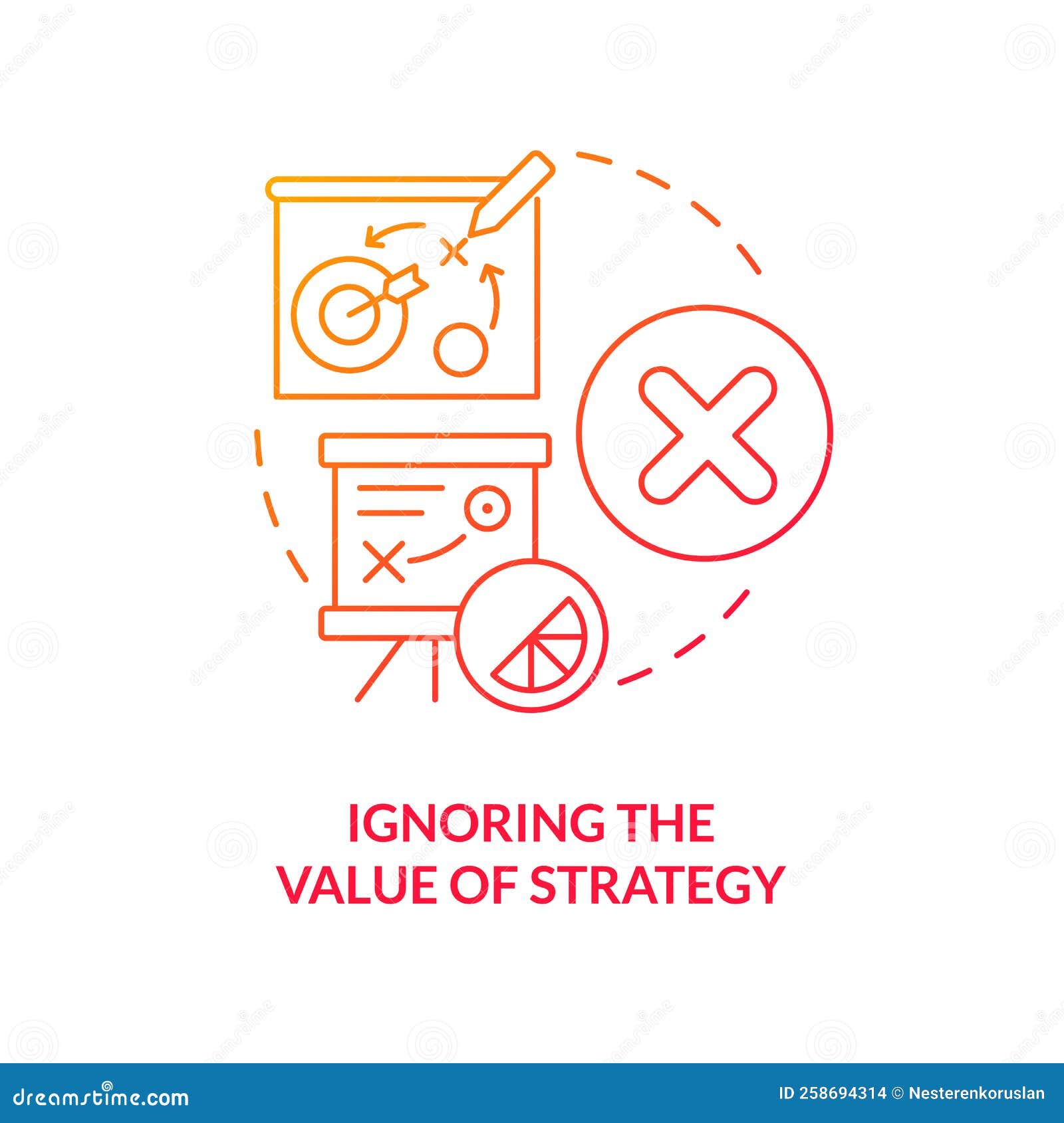 Ignoring Value of Strategy Red Gradient Concept Icon Stock Vector ...