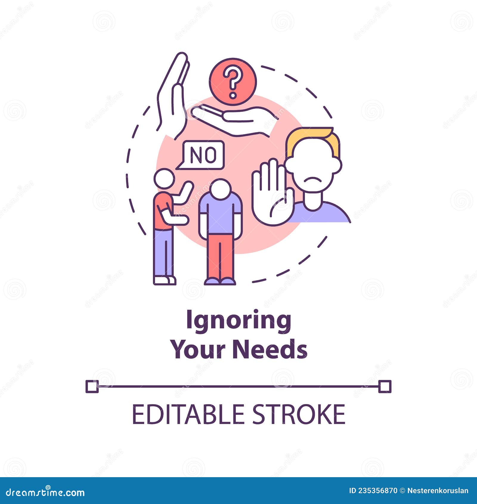 Ignoring Your Needs Concept Icon Stock Vector - Illustration of ...