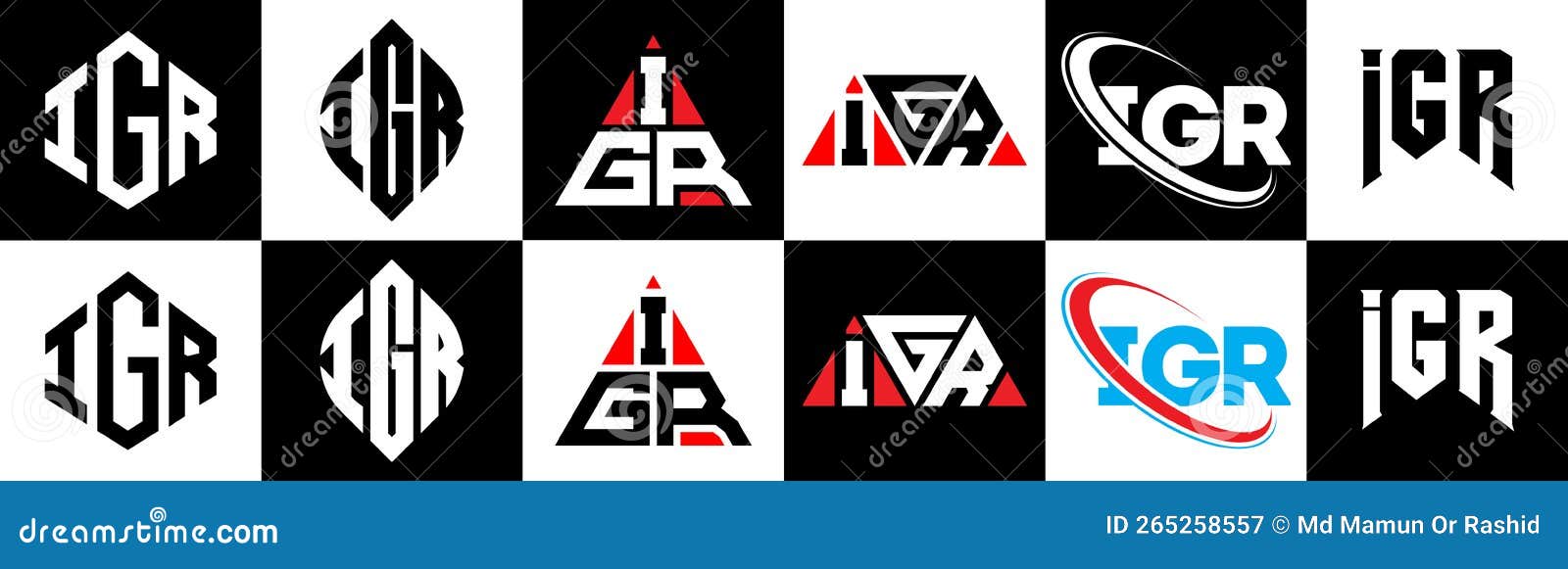 IGR Letter Logo Design in Six Style. IGR Polygon, Circle, Triangle ...