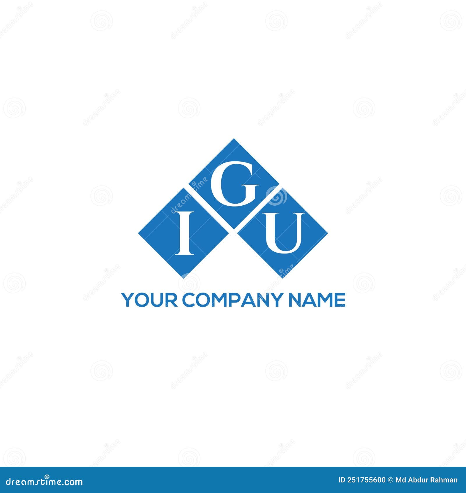 IGU Letter Logo Design on WHITE Background. IGU Creative Initials ...