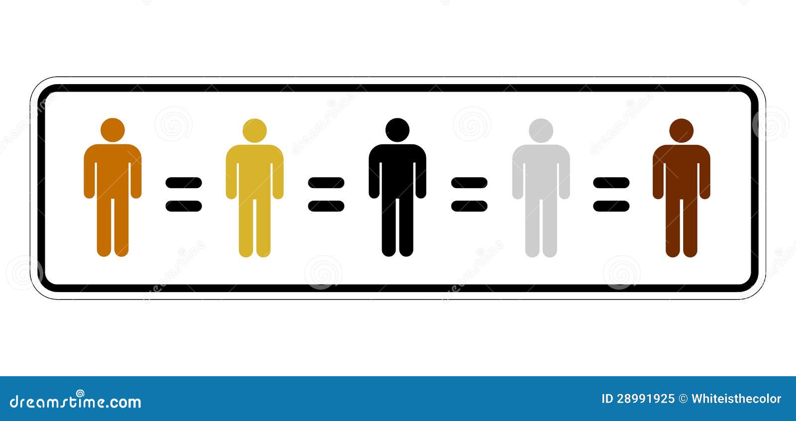 Igualdad racial stock de ilustración. Ilustración de iguales - 28991925