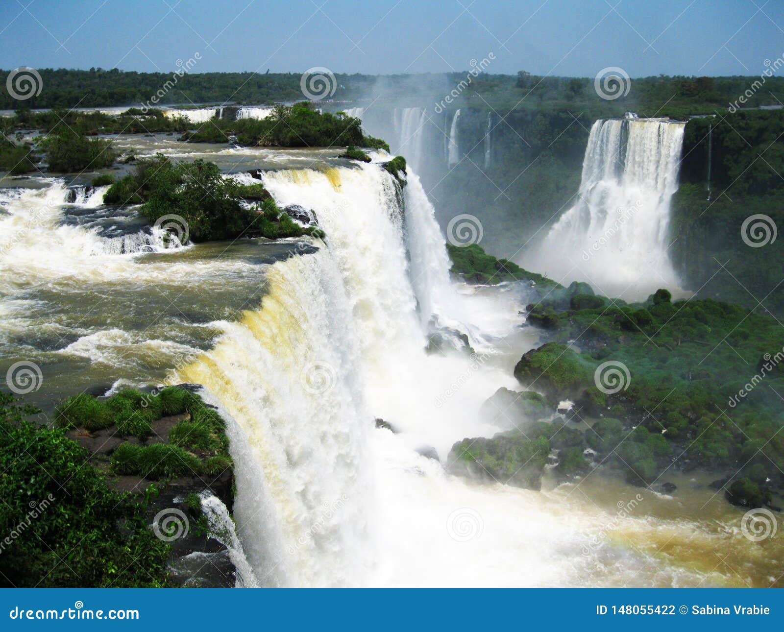 Iguazu falls in Brazil stock photo. Image of falls, fall - 148055422