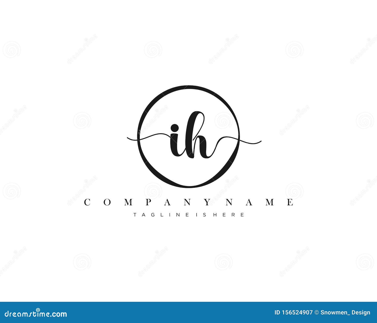 IH Initial Handwriting Logo Template Vector. Stock Vector ...