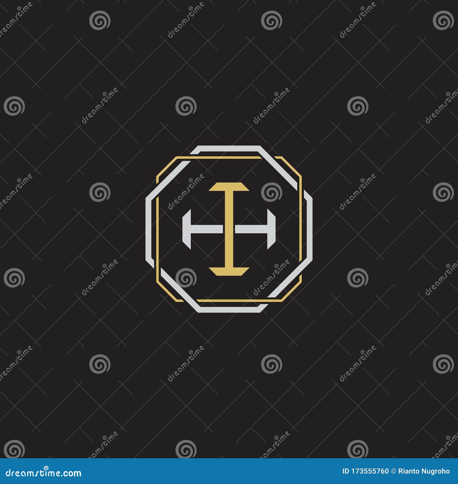 IH Initial Letter Overlapping Interlock Logo Monogram Line Art Style ...