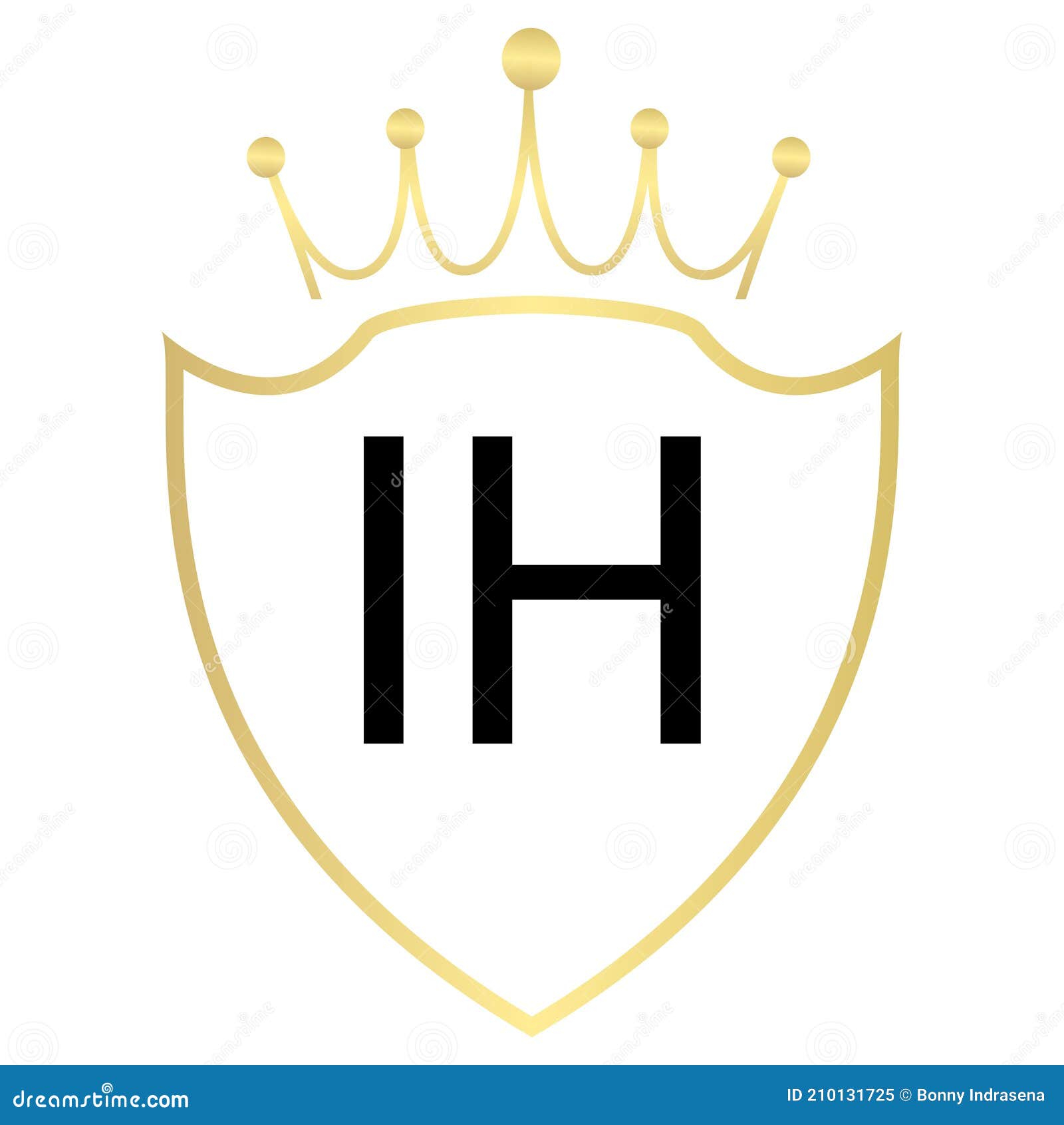 IH Letter Logo Design with Simple Style Stock Illustration ...