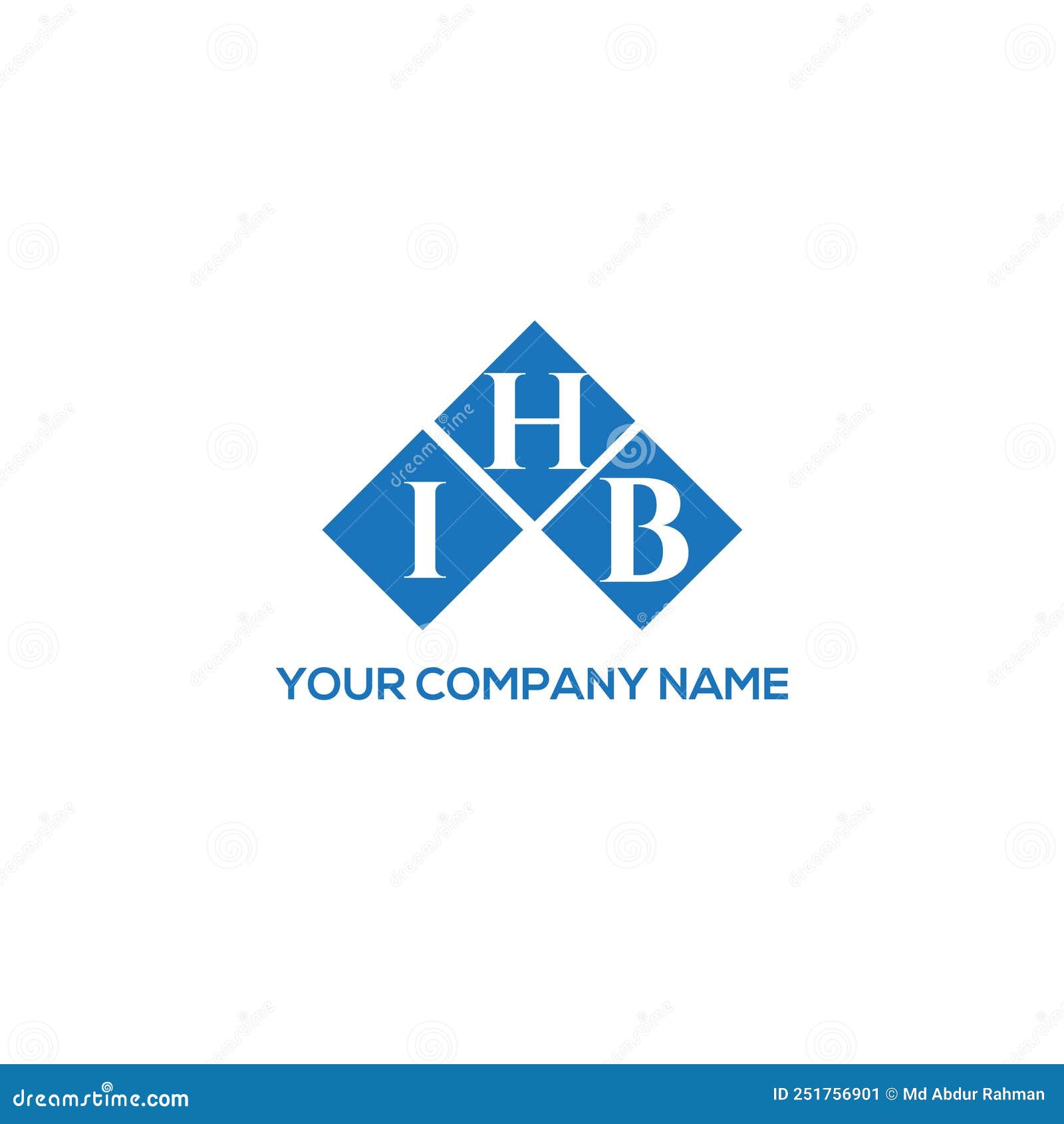 IHB Letter Logo Design on WHITE Background. IHB Creative Initials ...