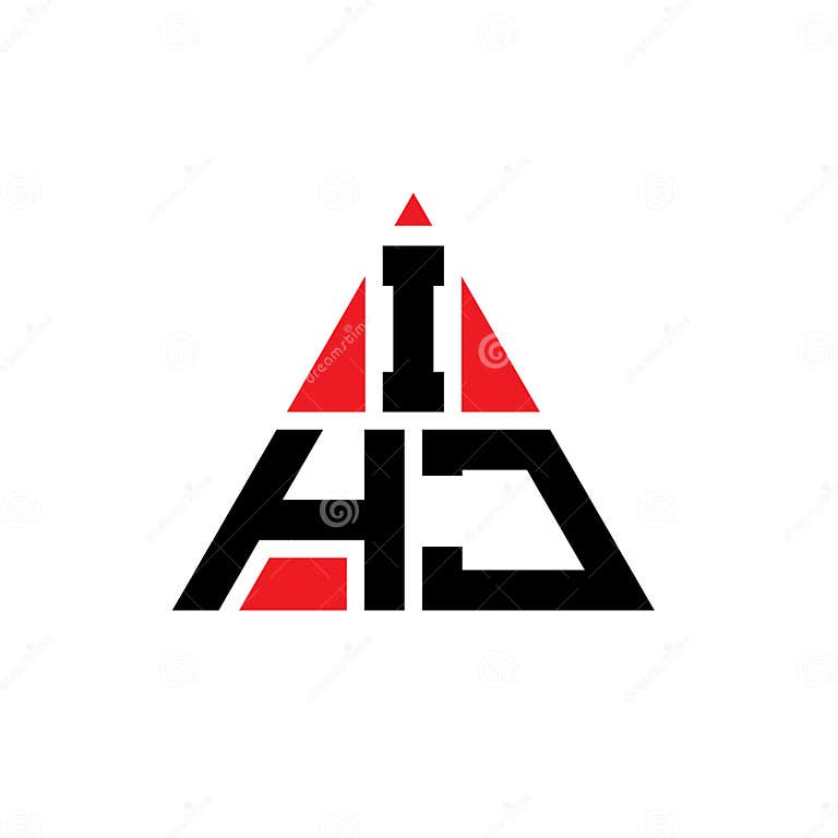 IHJ Triangle Letter Logo Design with Triangle Shape. IHJ Triangle Logo ...