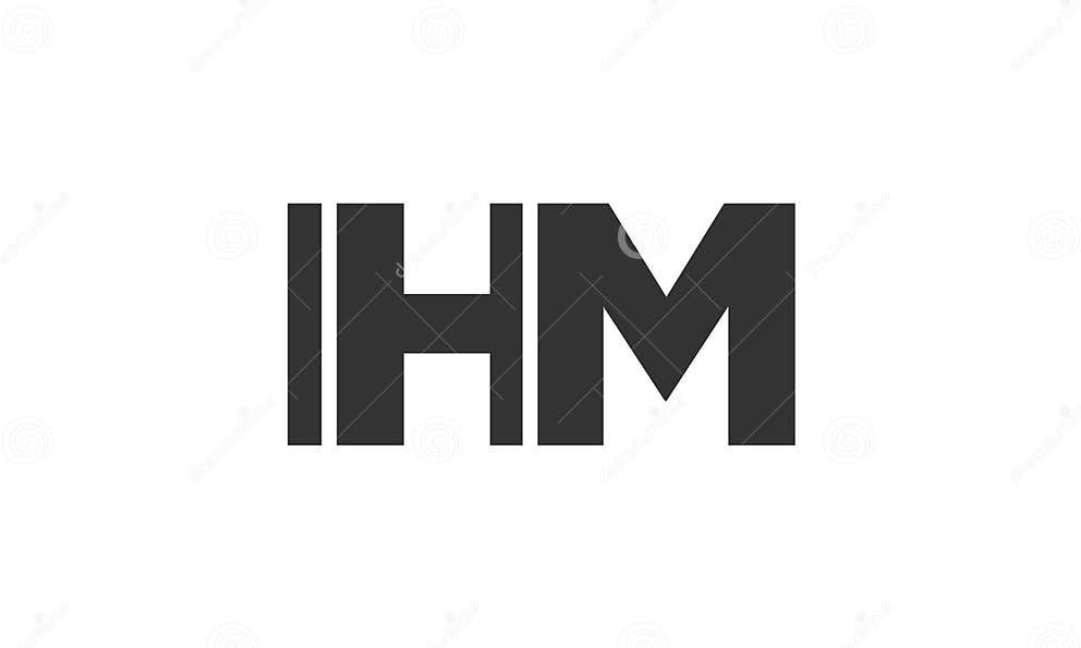 IHM Logo Design Template with Strong and Modern Bold Text. Initial ...