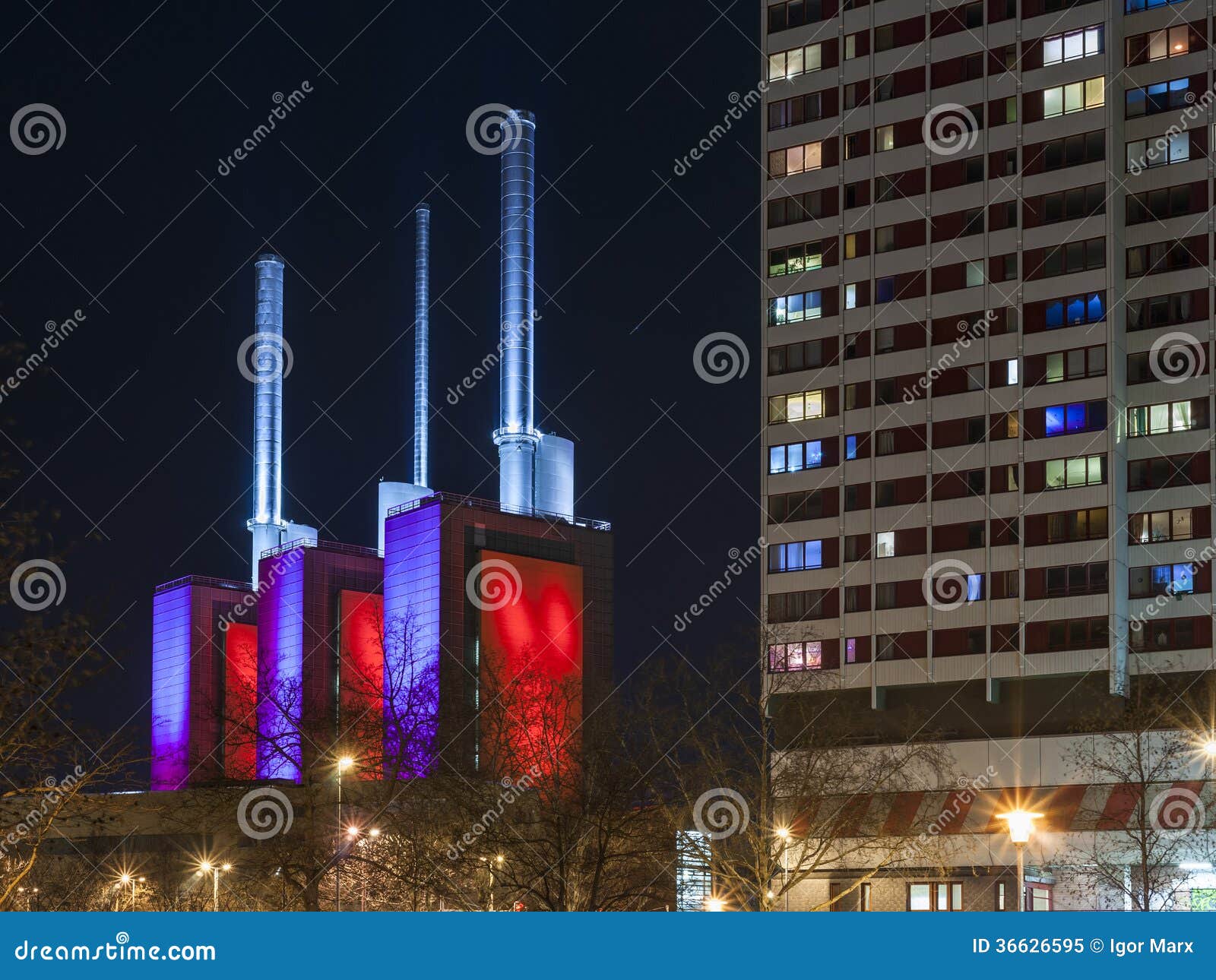 Ihme-Zentrum at night stock image. Image of night, blue - 36626595