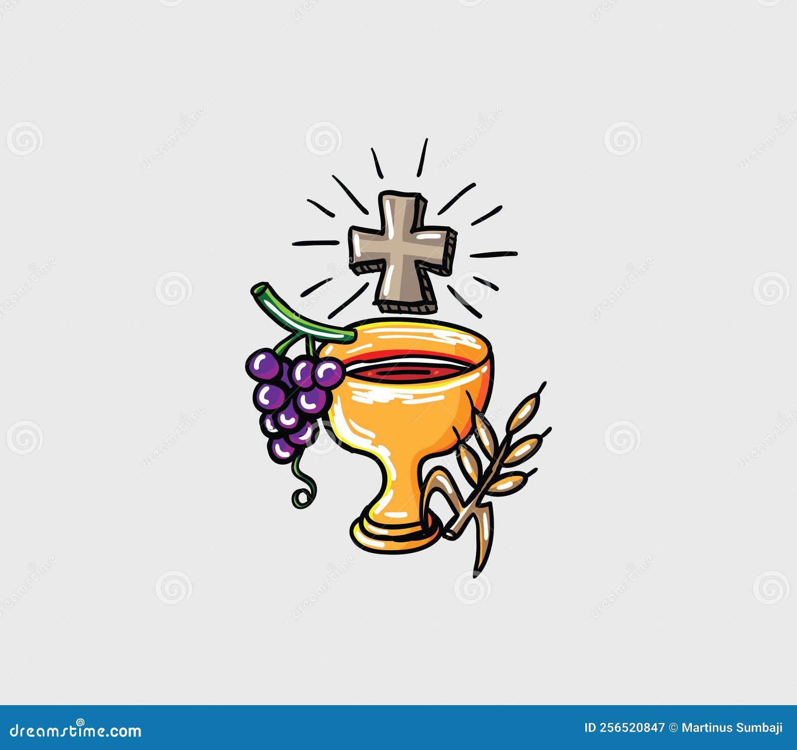 IHS and Cup, Bread and Wine Symbol Stock Vector - Illustration of good ...