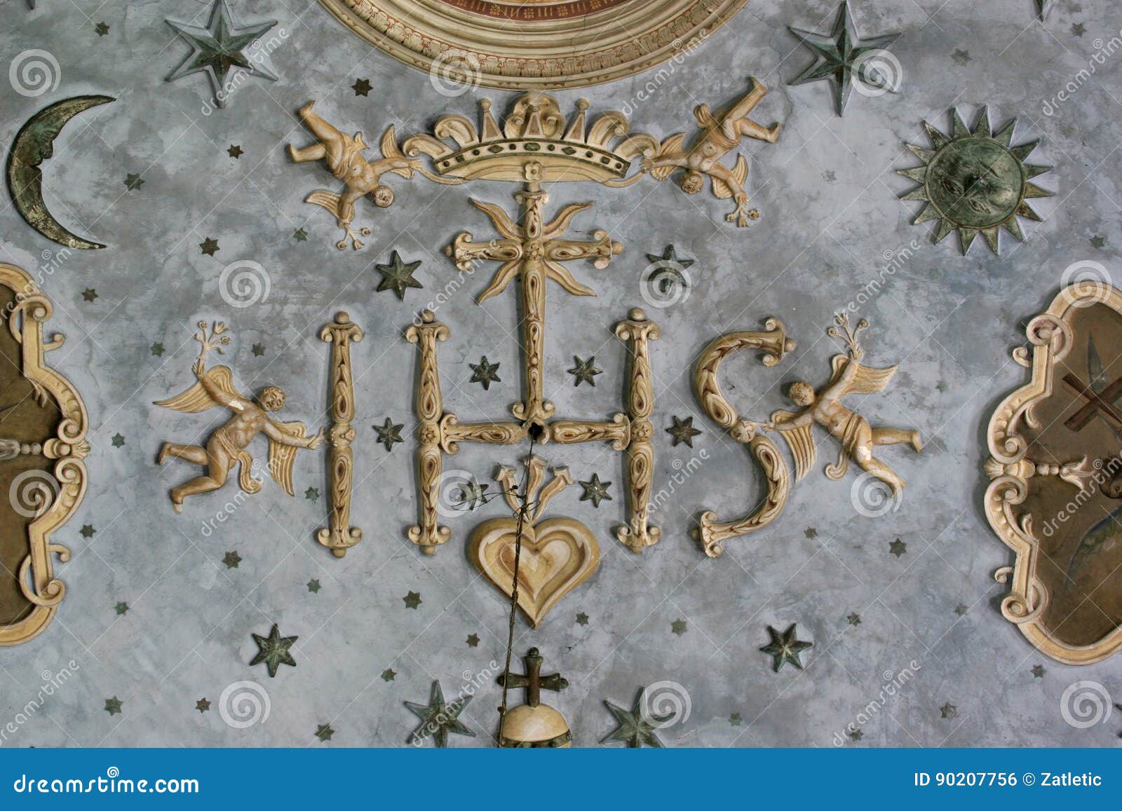 IHS stock photo. Image of jesus, retro, column, decoration - 90207756