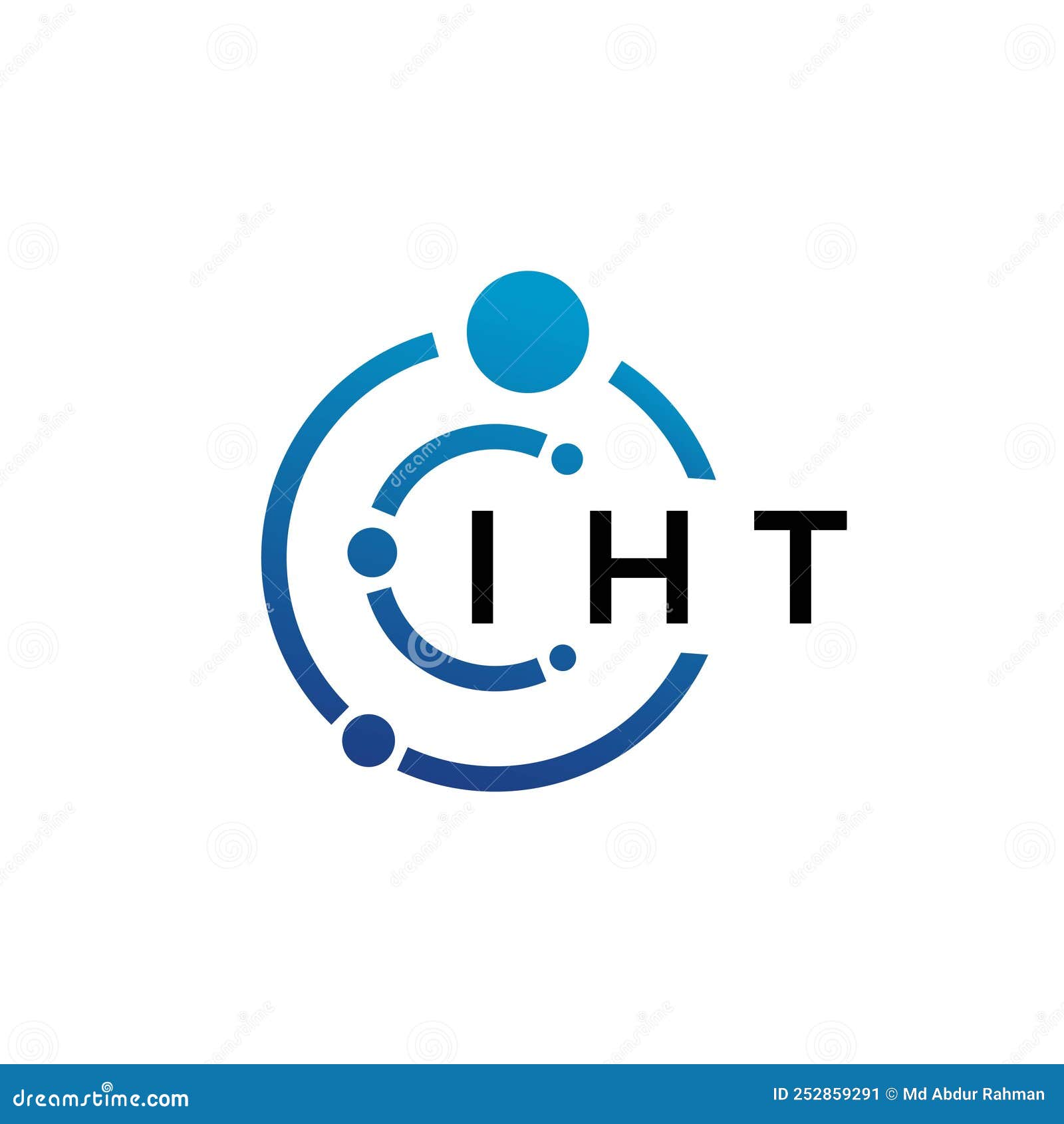 IHT Letter Technology Logo Design on White Background. IHT Creative ...