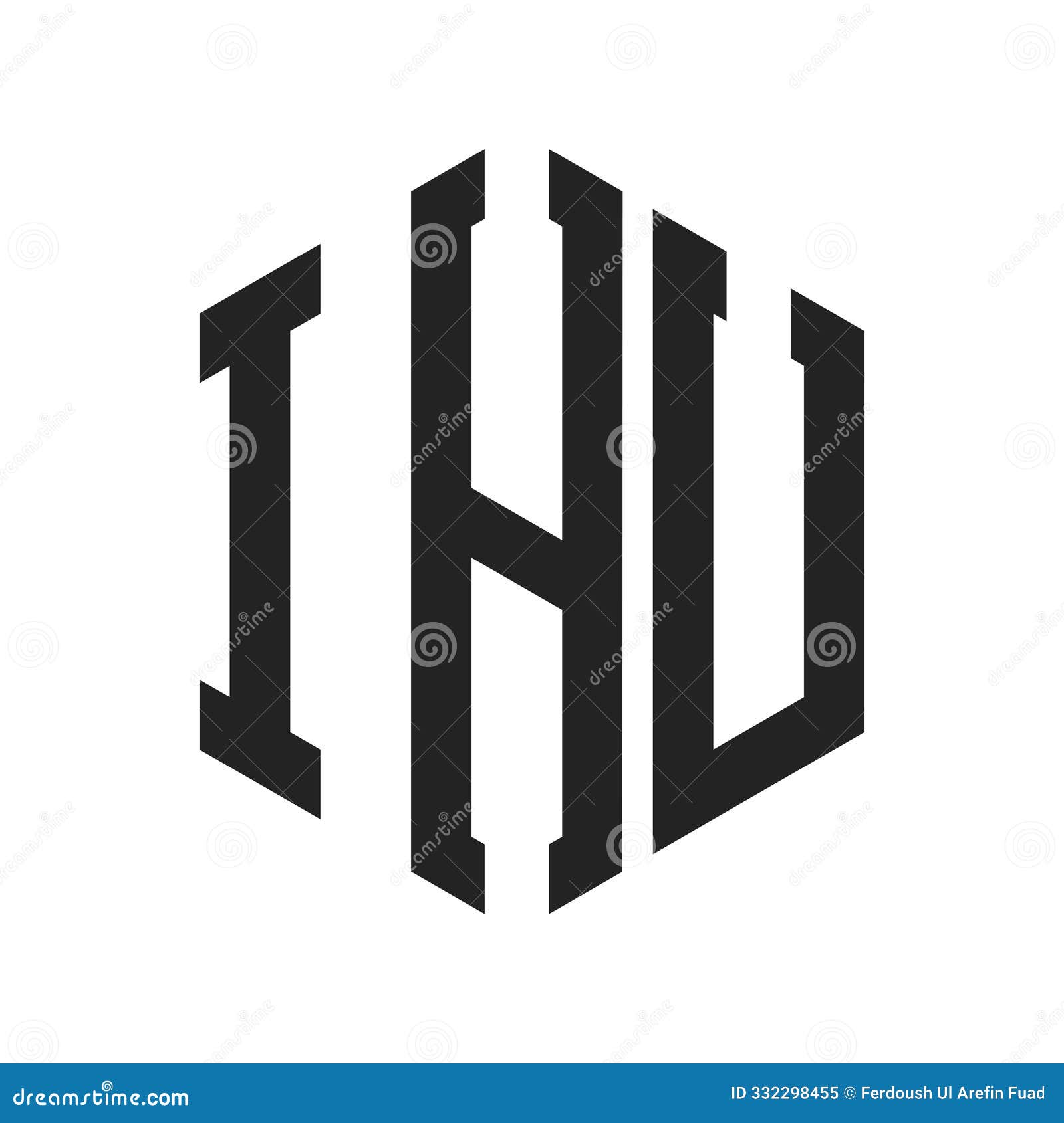 IHU Logo Design. Initial Letter IHU Monogram Logo Using Hexagon Shape ...