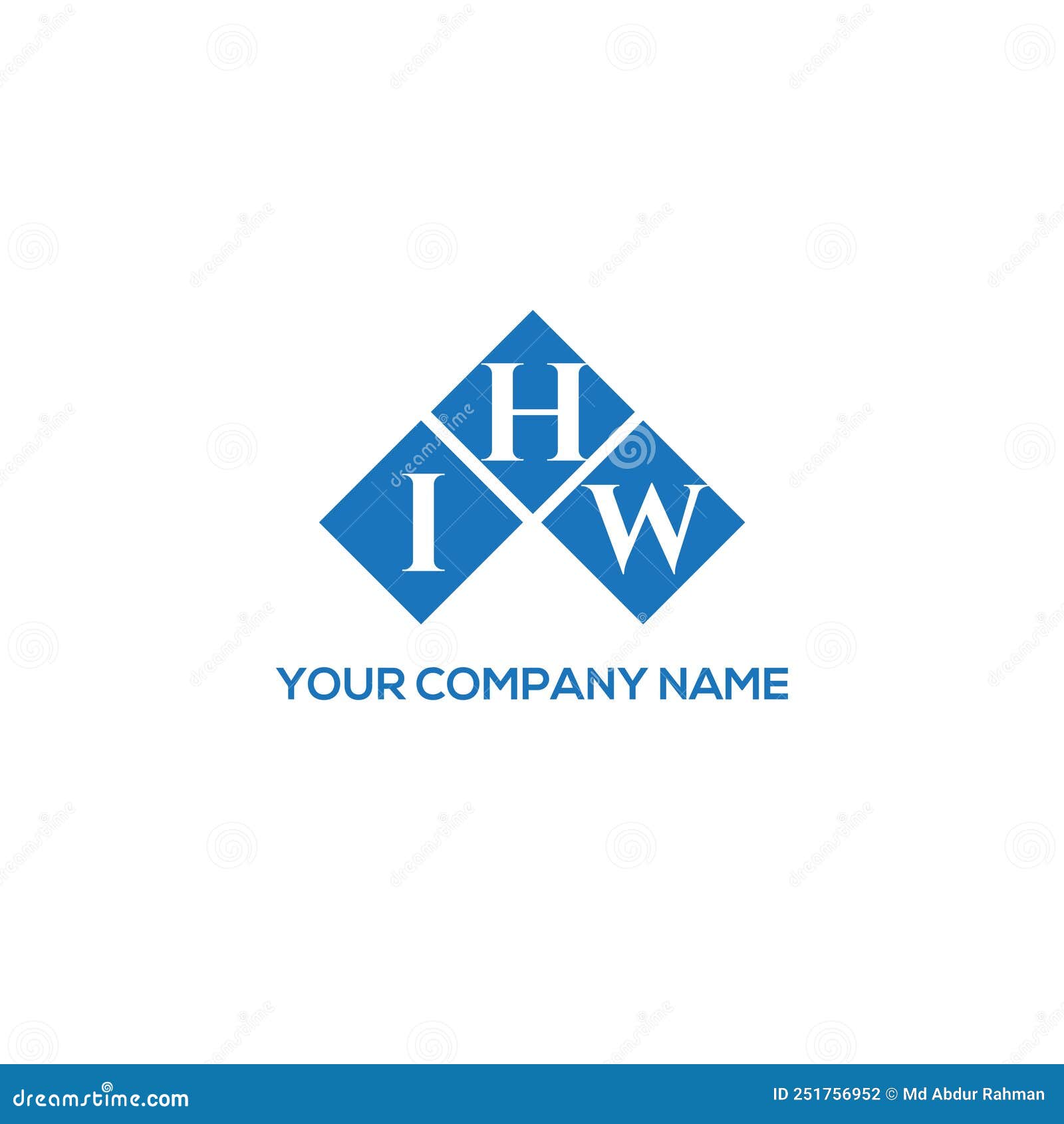 IHW Letter Logo Design on WHITE Background. IHW Creative Initials ...