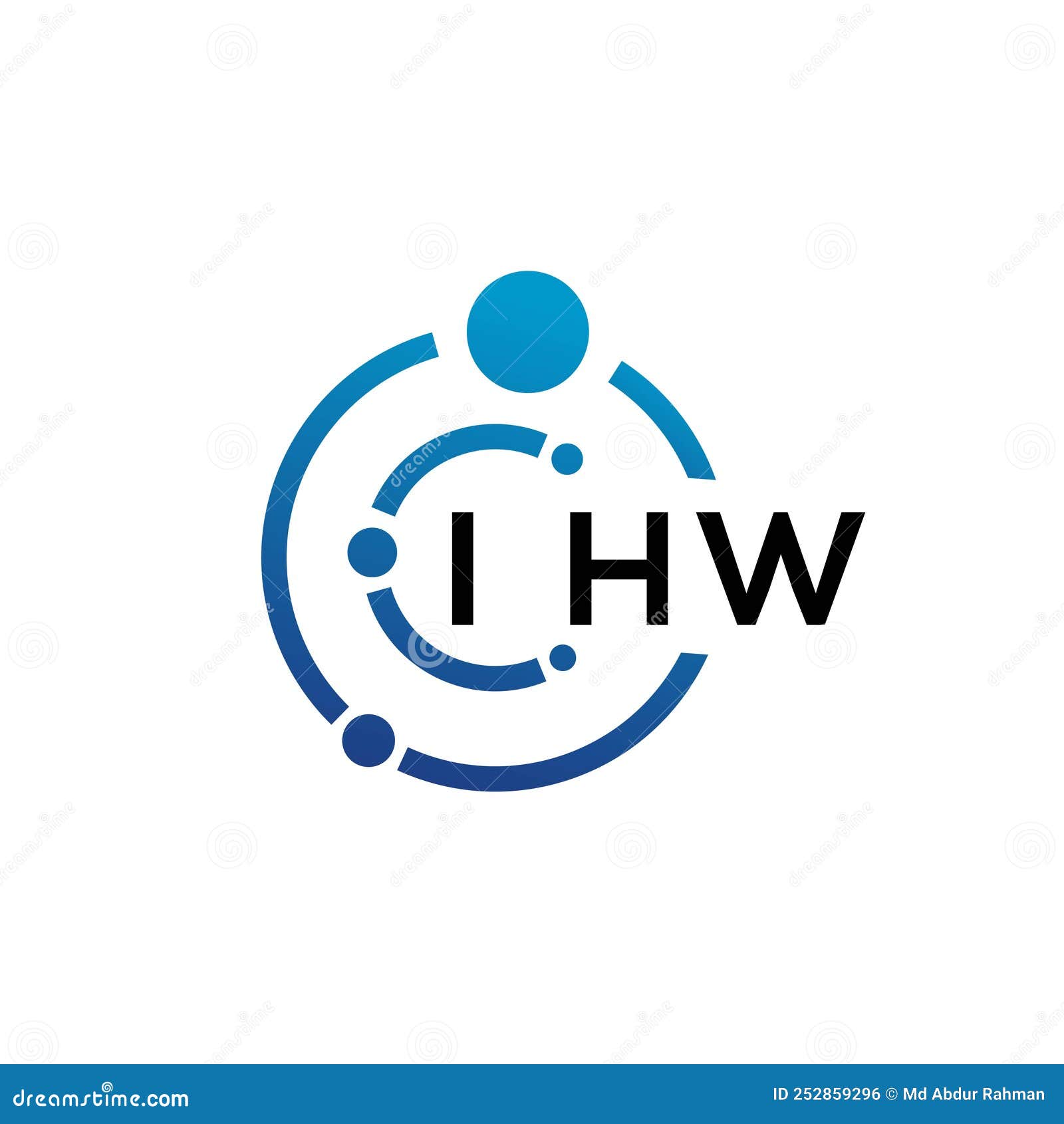 IHW Letter Technology Logo Design on White Background. IHW Creative ...