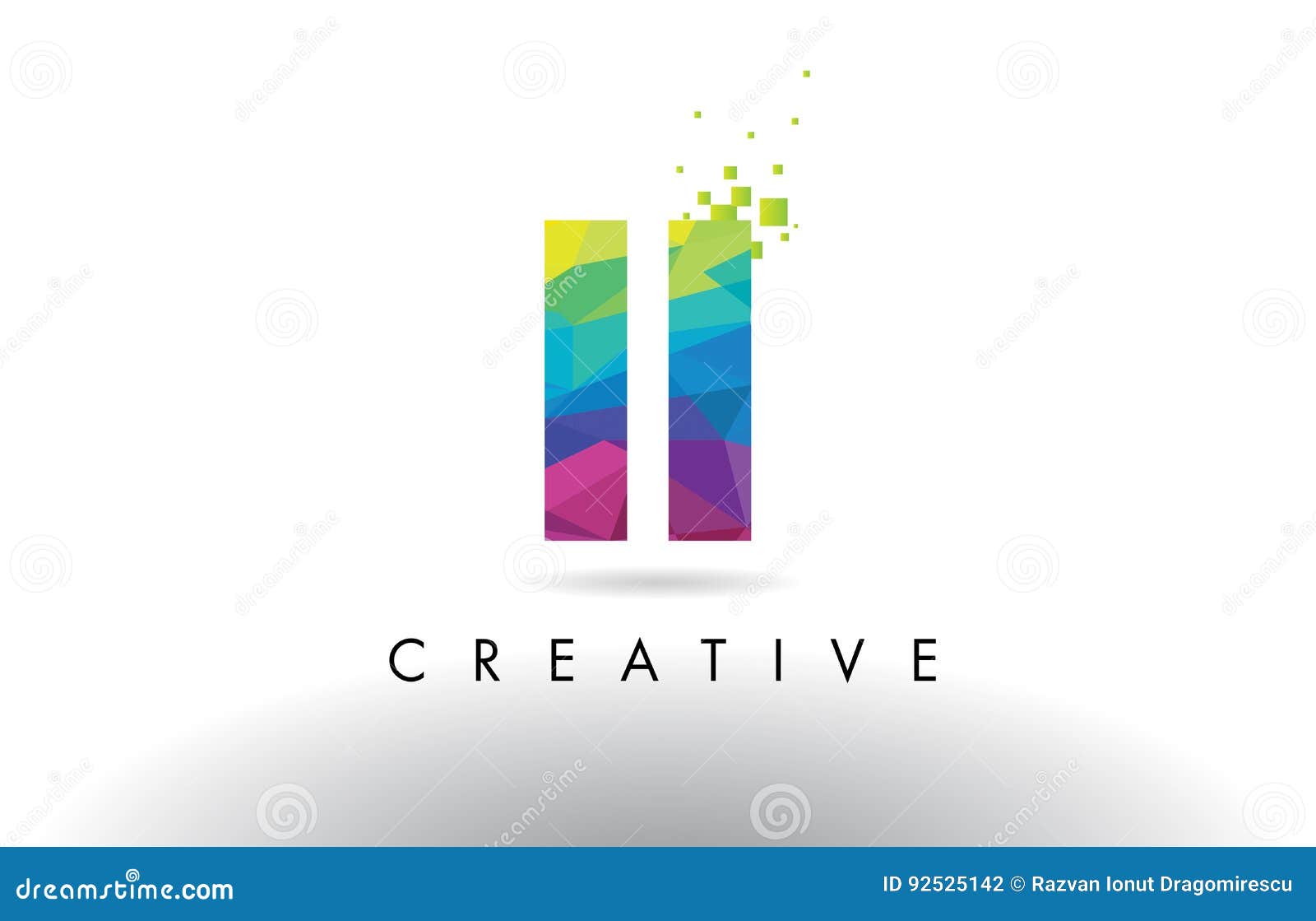 Ii I I Colorful Letter Origami Triangles Design Vector Stock Vector Illustration Of Company