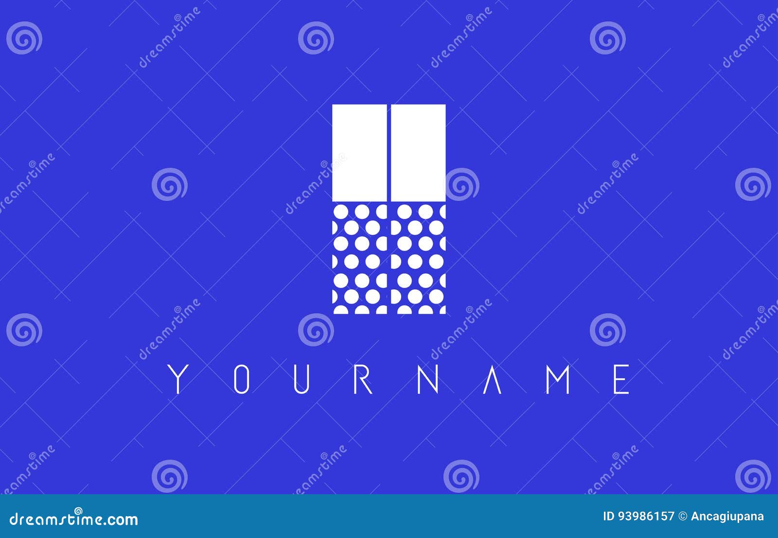 II I I Dotted Letter Logo Design with Blue Background. Stock Vector ...