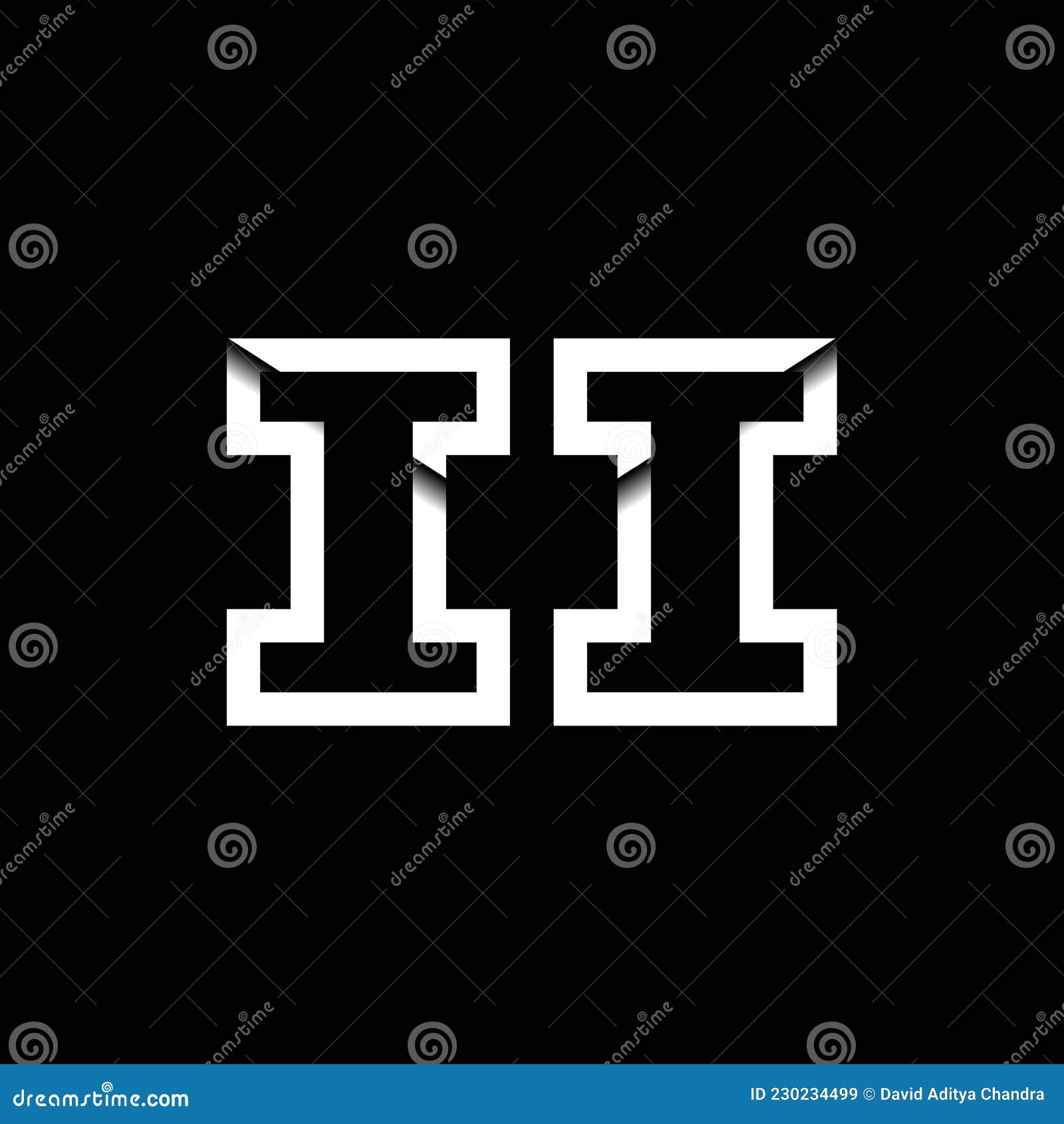 II Monogram Envelope Shape Style Stock Vector - Illustration of ...