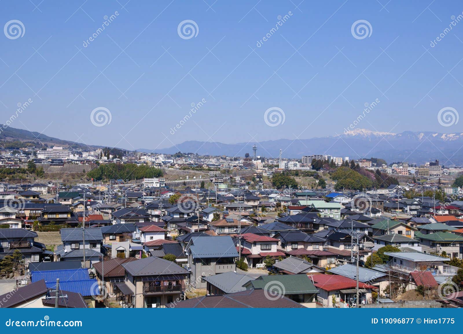 Iida City and Southern Japan Alps Stock Image - Image of nature, basin ...