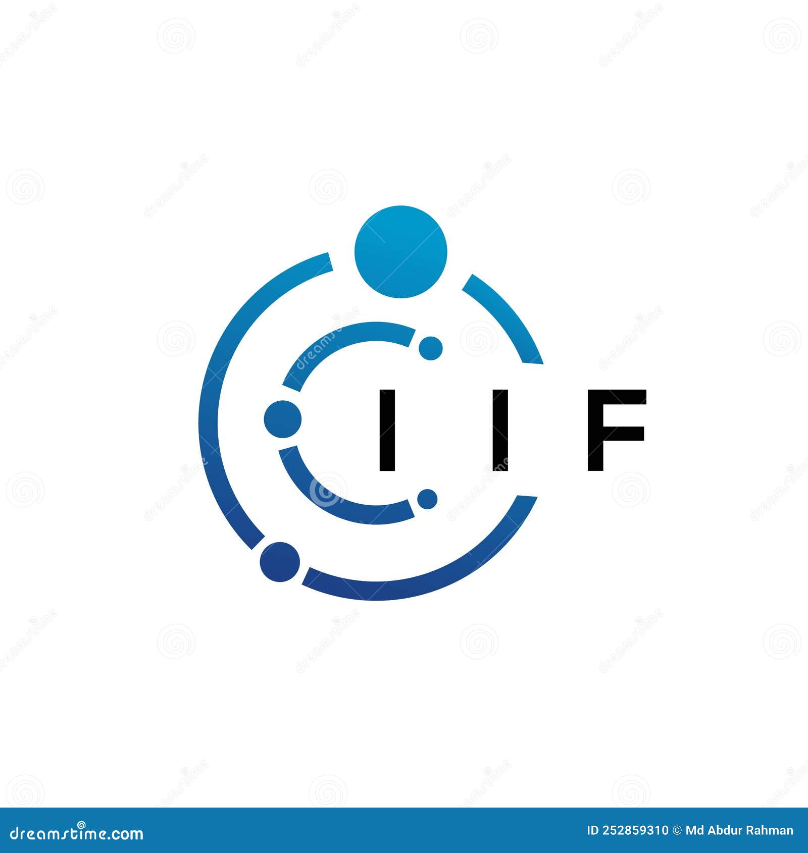 IIF Letter Technology Logo Design on White Background. IIF Creative ...