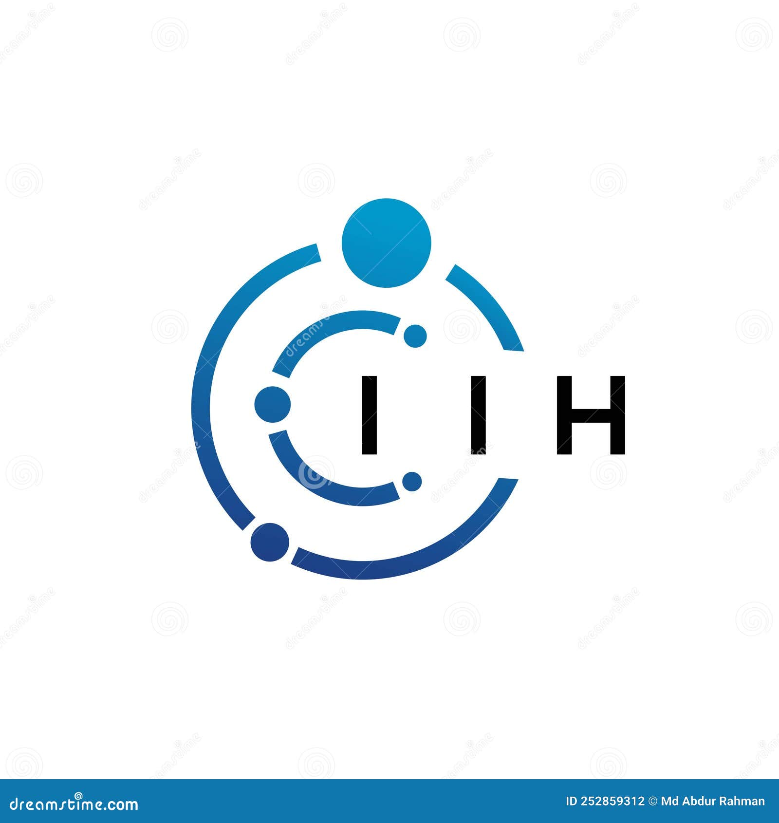 IIH Letter Technology Logo Design on White Background. IIH Creative ...