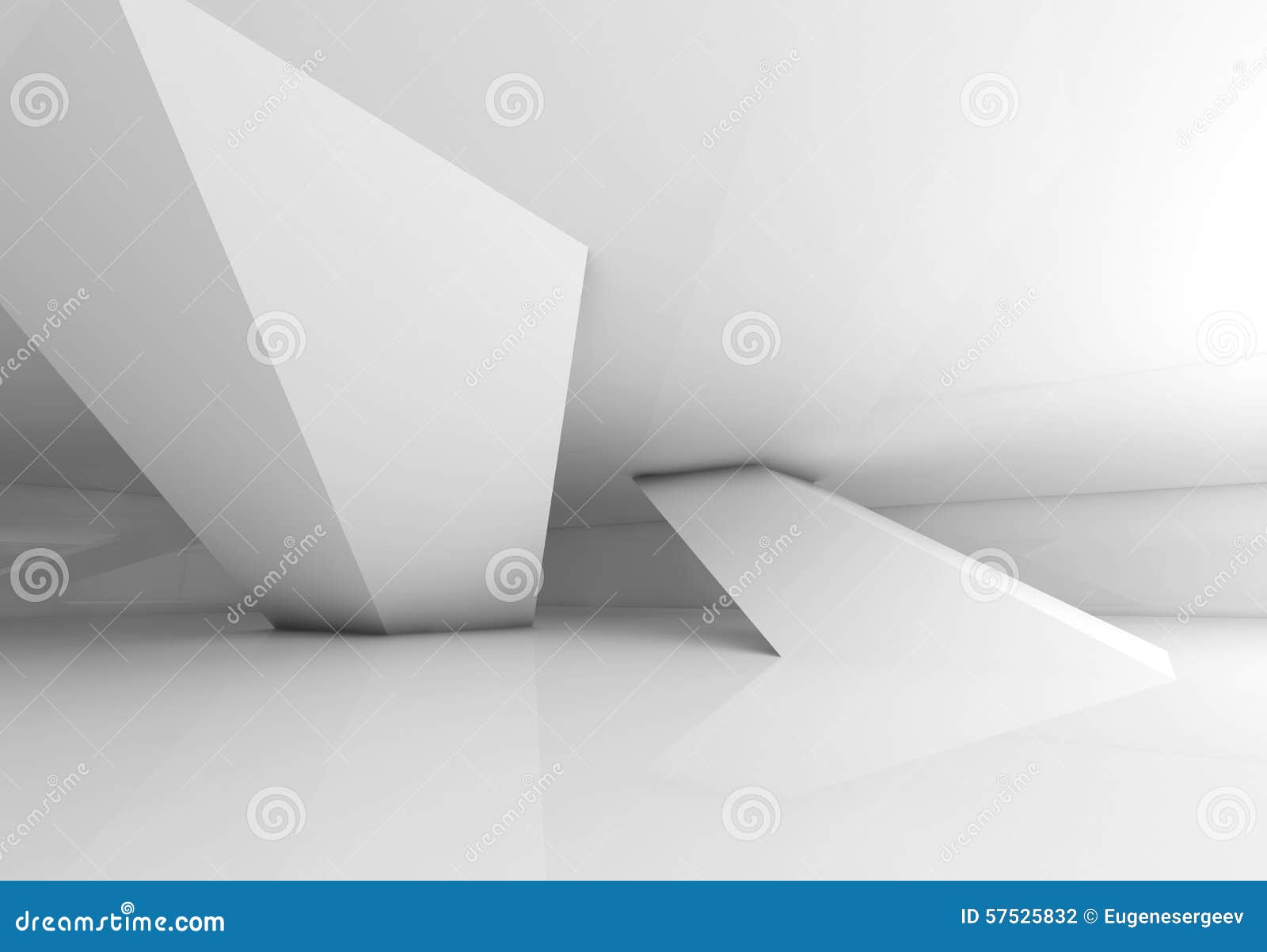 Iinclined Columns and Soft Shadows, 3d Render Stock Illustration ...