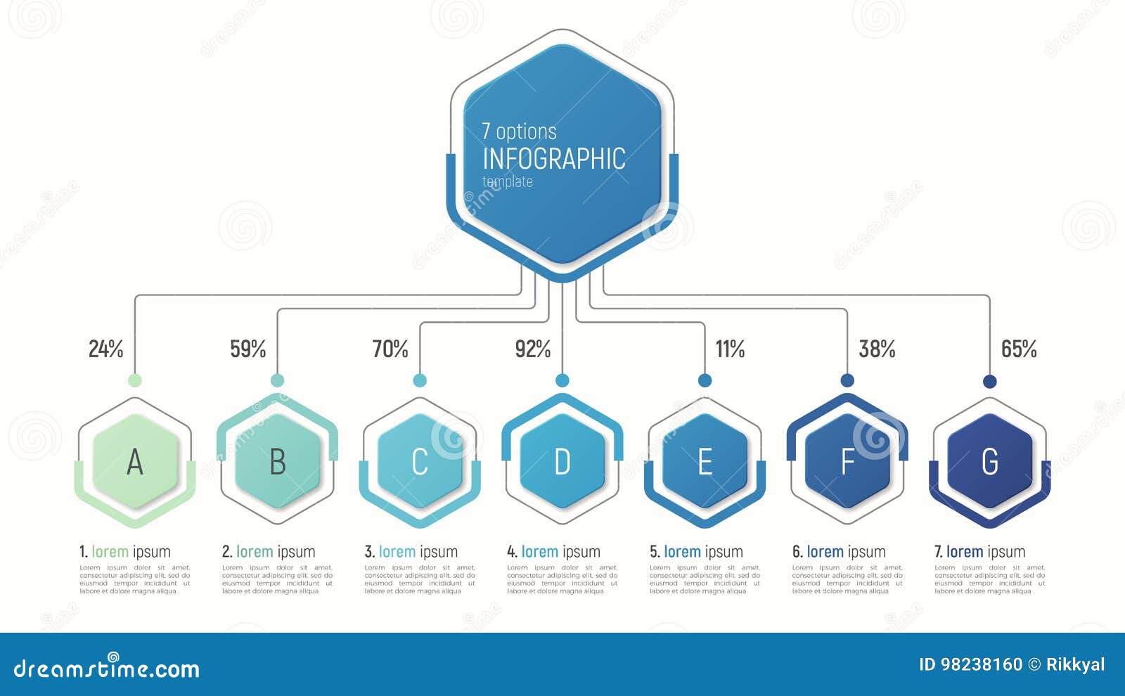 Iinfographic Template for Data Visualization. 7 Options Stock Vector ...