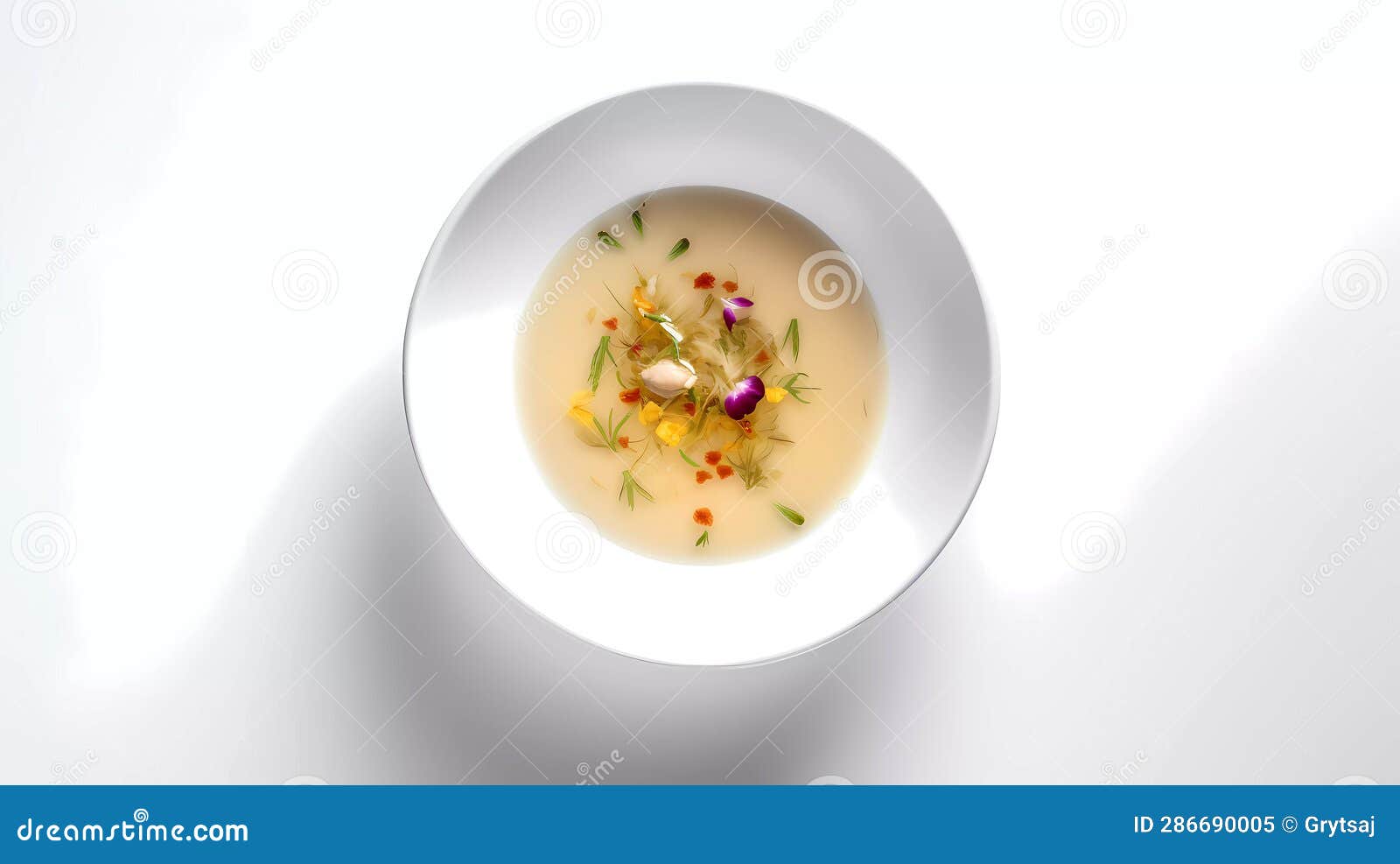 Iisolated Soup in a Plate Top Down View White Background Stock ...