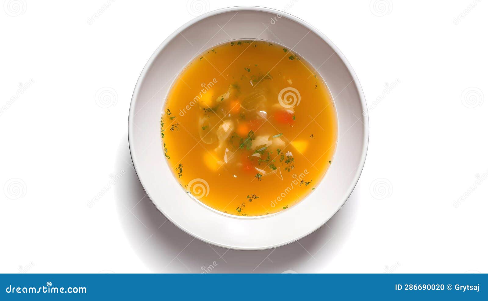 Iisolated Soup in a Plate Top Down View White Background Stock ...