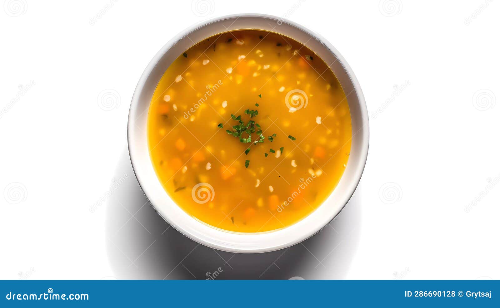 Iisolated Soup in a Plate Top Down View White Background Stock ...
