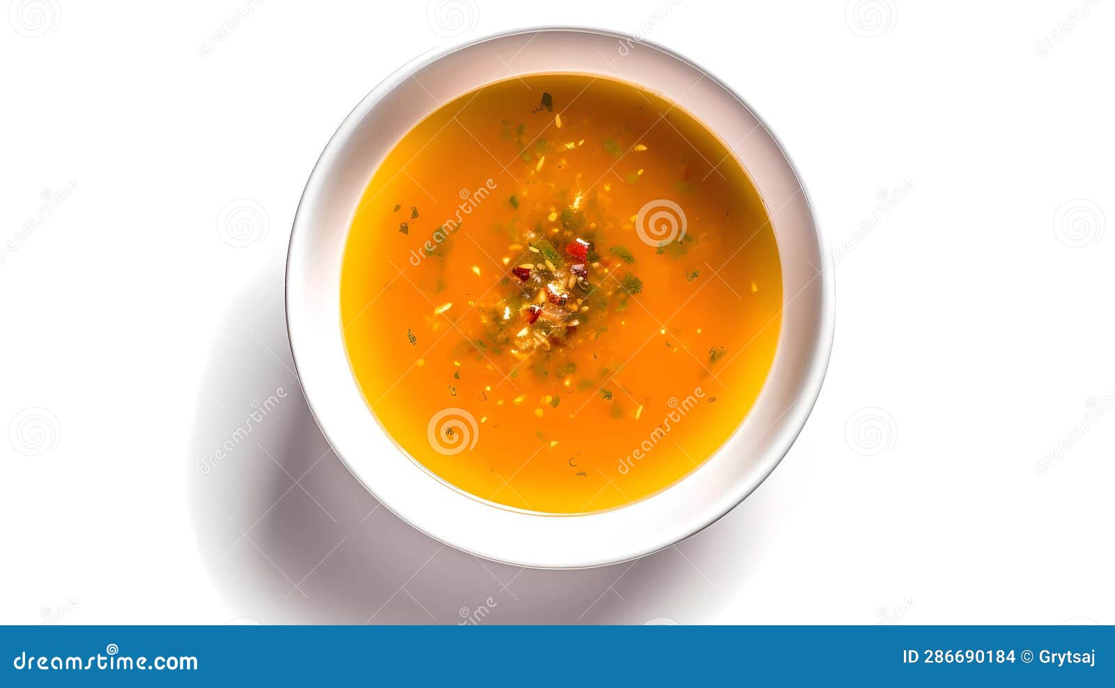 Iisolated Soup in a Plate Top Down View White Background Stock ...