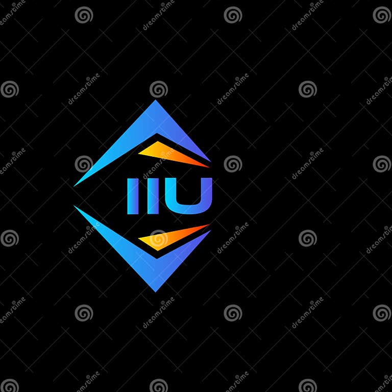 IIU Abstract Technology Logo Design on White Background. IIU Creative ...