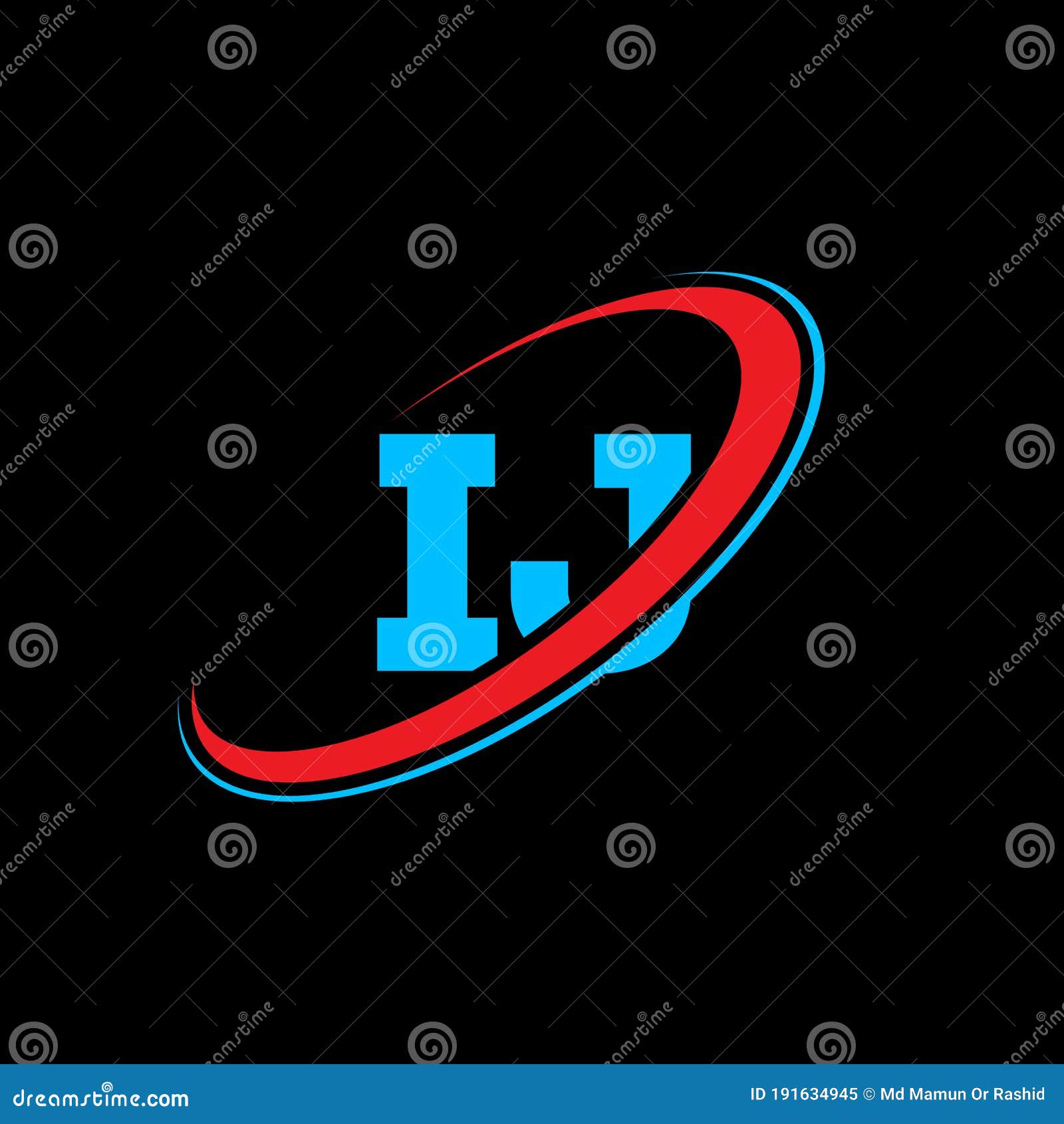 IJ I J Letter Logo Design. Initial Letter IJ Linked Circle Uppercase ...