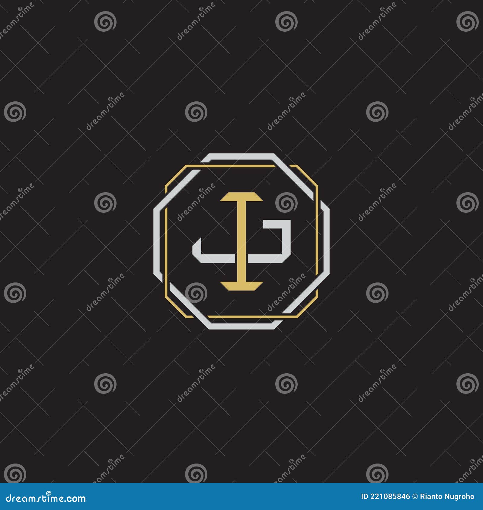 IJ Initial Letter Overlapping Interlock Logo Monogram Line Art Style ...