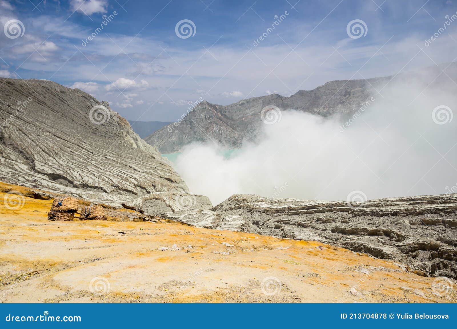 Ijen Volcano in East Java, Indonesia Stock Photo - Image of crater ...