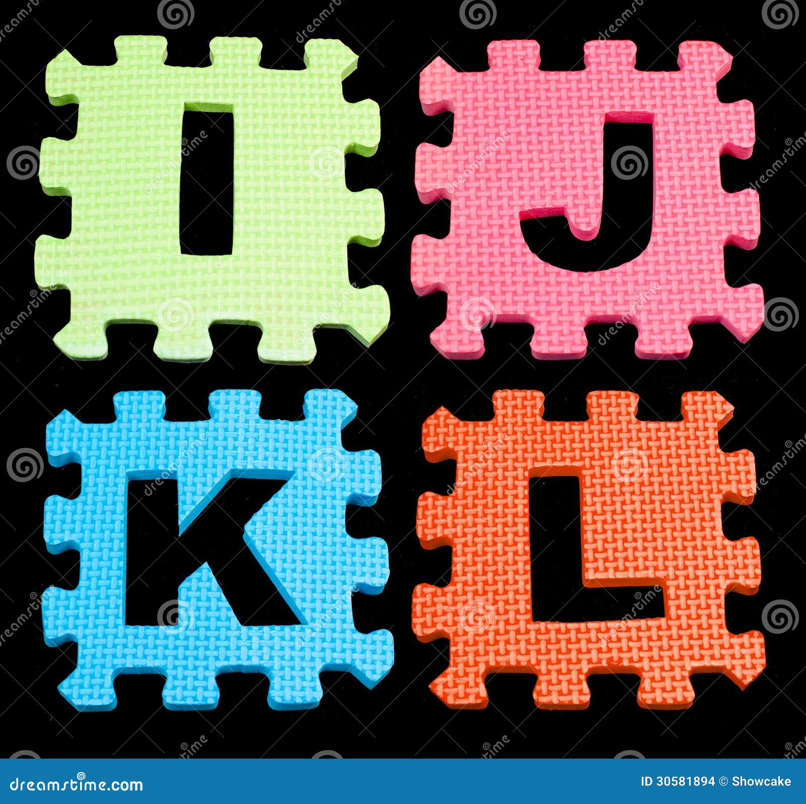 IJKL Alphabet Learning Blocks Isolated Black Stock Photo - Image of ...