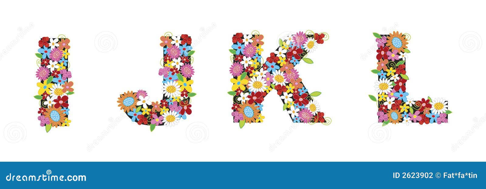 IJKL spring flowers stock vector. Illustration of green - 2623902